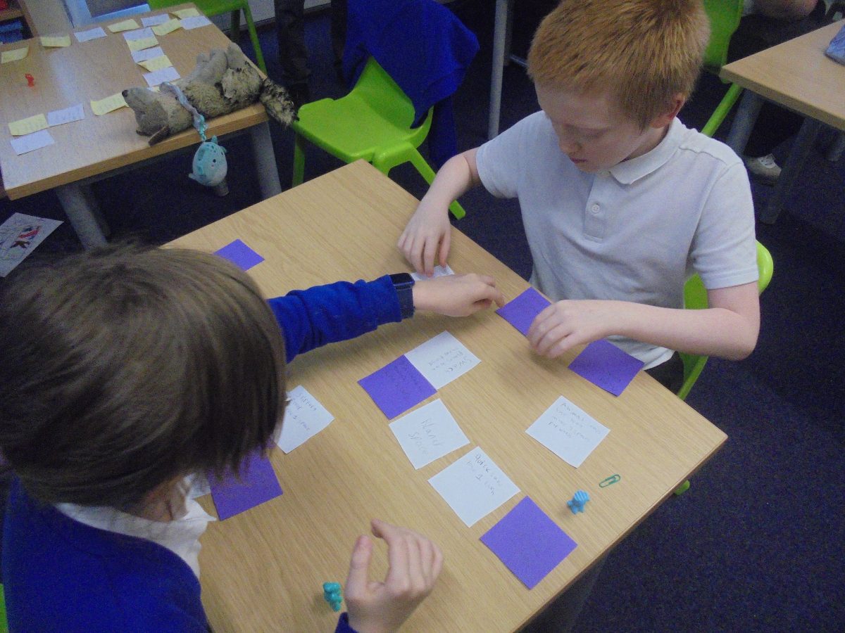 Pupils in a Calder class having fun with Literacy. - Calder Lodge School